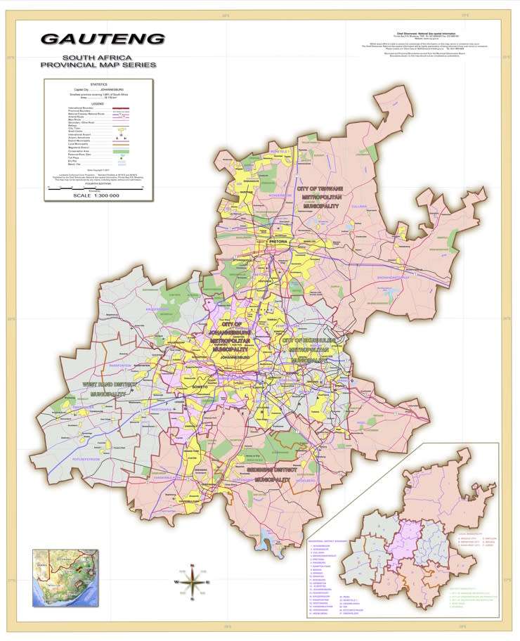 Maps - Gauteng Provincial Map - Printed Map was listed for 195.00 on 4 Dec at 14:01 by ...